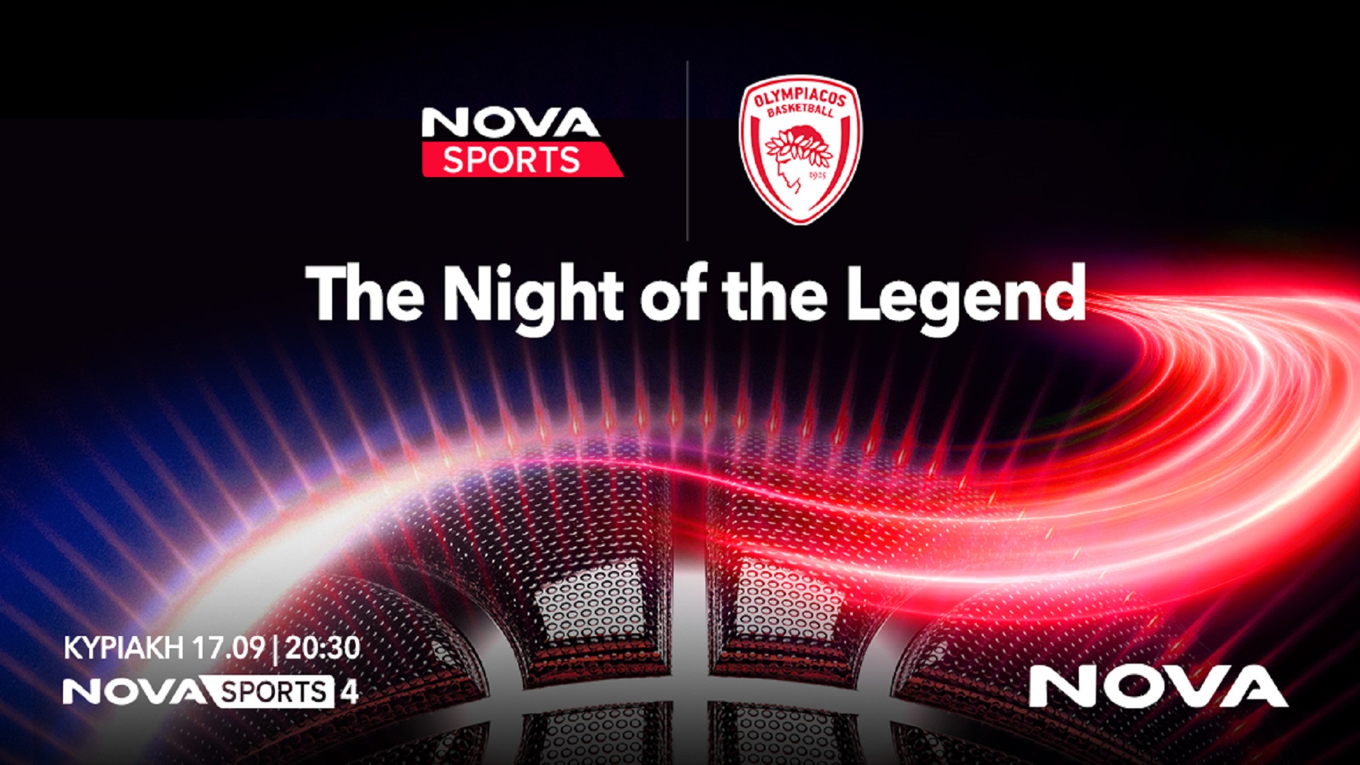 Στην Nova η τηλεοπτική κάλυψη του «The Night of the Legend» - Olympiacos BC